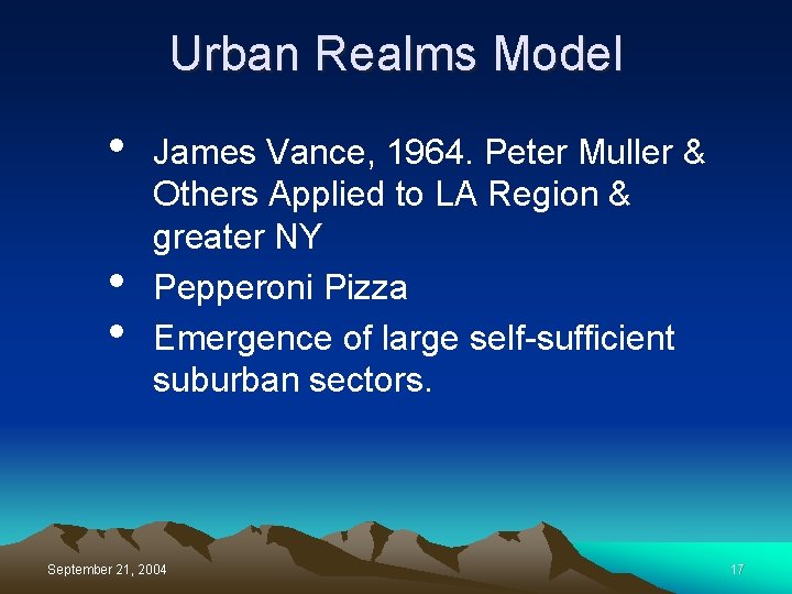 Growth and Development of Cities Week 5 Urban