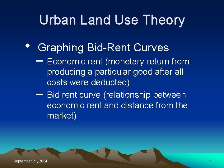 Growth and Development of Cities Week 5 Urban