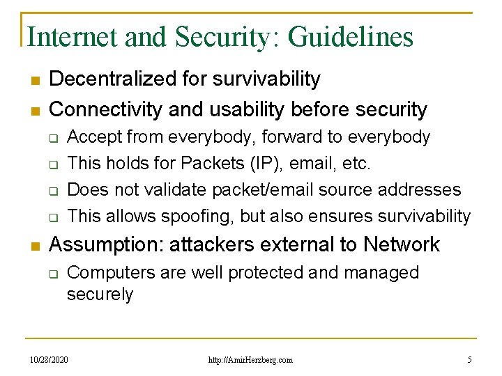 Network Security Introduction Adversaries and Poisoning Amir Herzberg