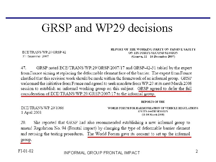 FI01 02 GRSP Informal Group on Frontal Impact