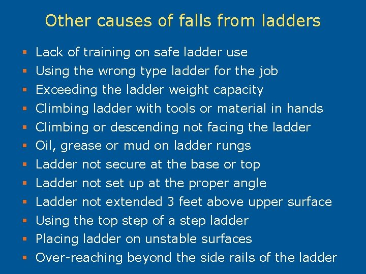 Ladder Safety in Construction Developed by Division of