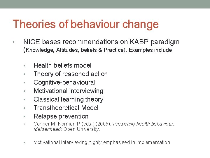 MSM and HIV Behaviour change models and psychological