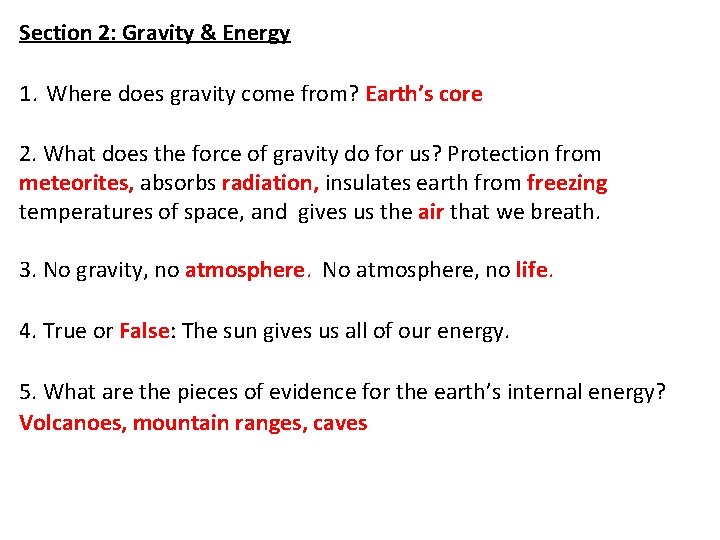 Table of Contents Sections 1 3 Activity A