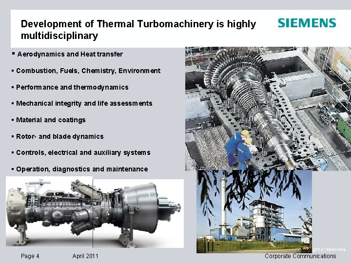 SIEMENS perspective on TURBO POWER Siemens Industrial Turbomachinery