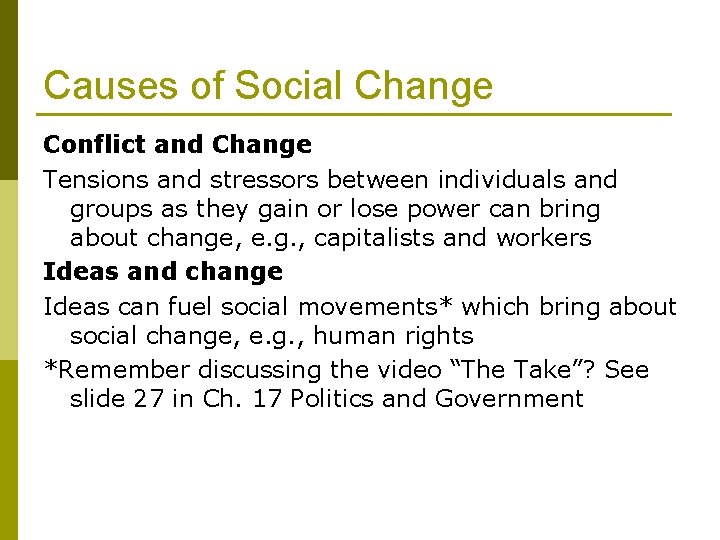 Ch 24 Social Change What is Social Change