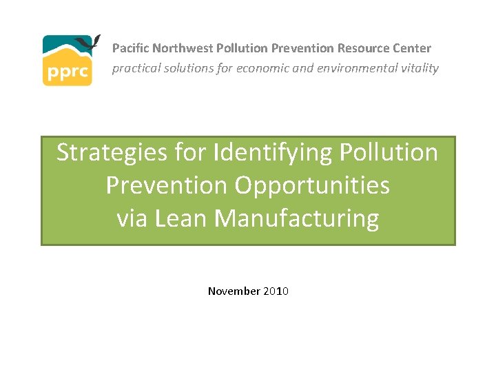 Pacific Northwest Pollution Prevention Resource Center practical solutions