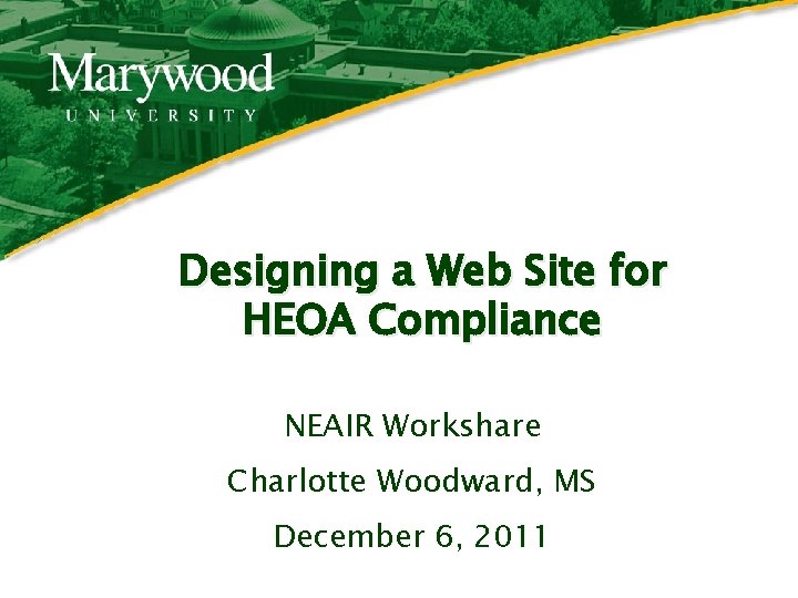 Designing a Web Site for HEOA Compliance NEAIR