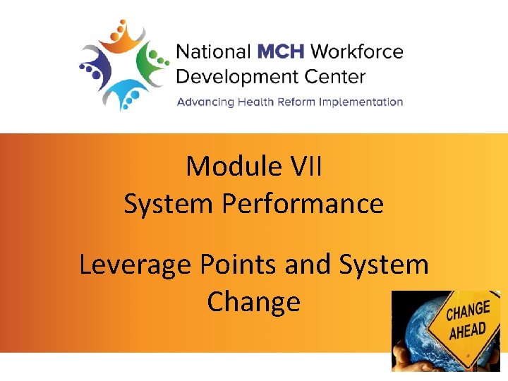 Module VII System Performance Leverage Points and System