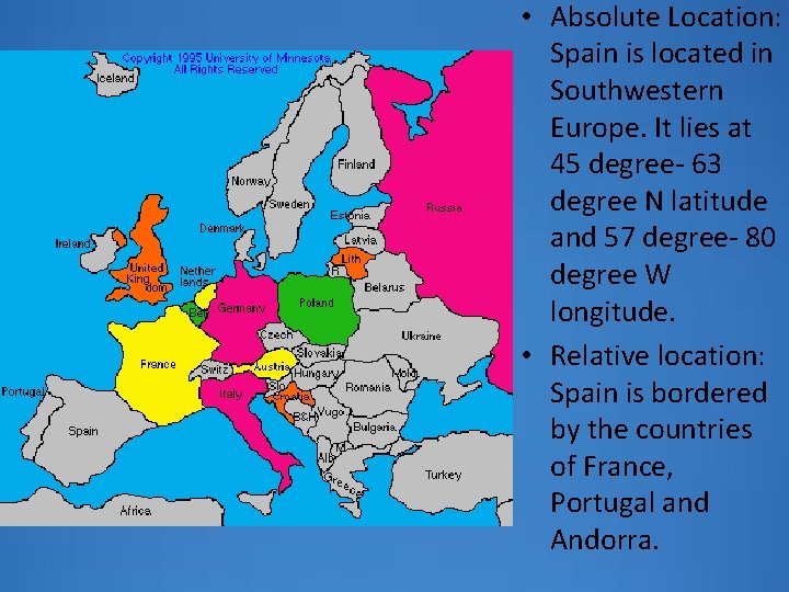 Spain By Madison Wright Absolute and Relative Location
