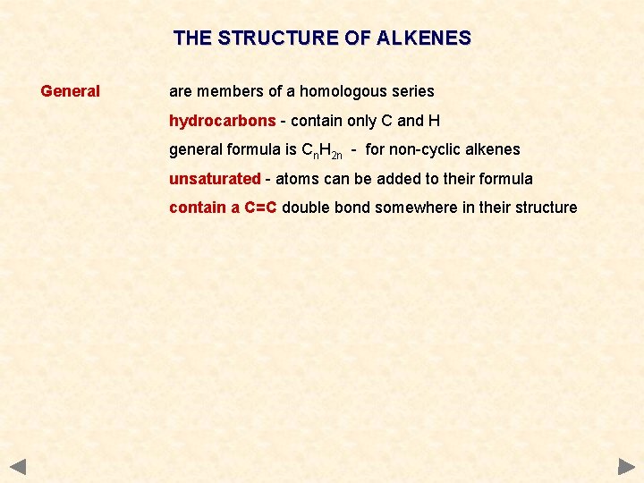 AN INTRODUCTION TO THE CHEMISTRY OF ALKENES KNOCKHARDY