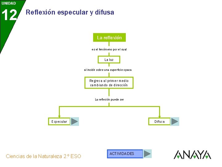 UNIDAD 12 Reflexin especular y difusa La reflexin