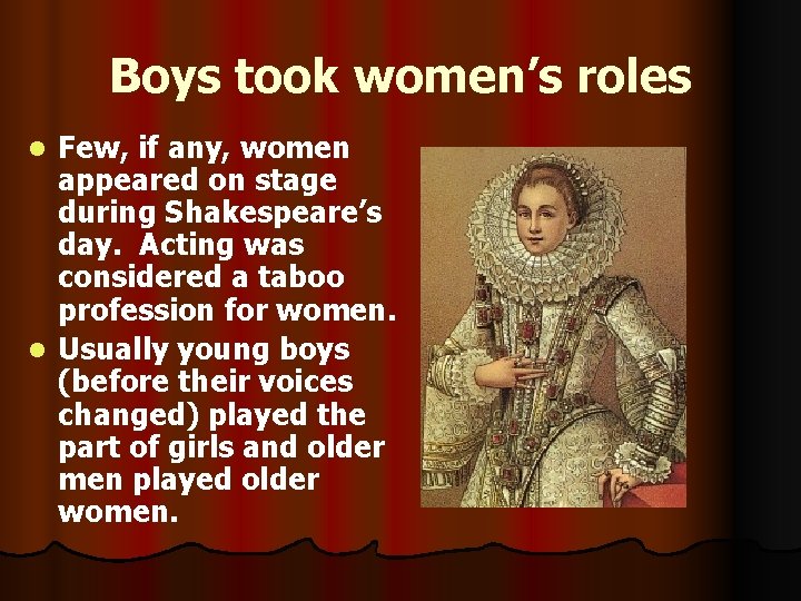 Theater in Shakespeares Day By Julie Rittenhouse For