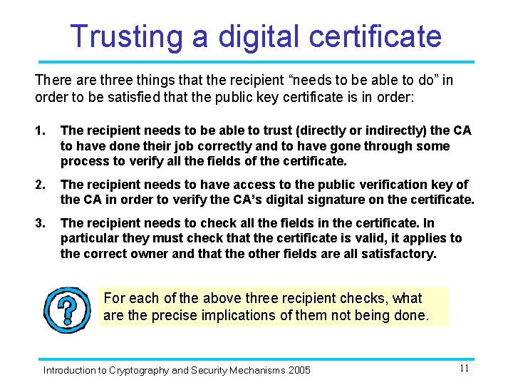 Introduction to Cryptography and Security Mechanisms Dr Keith