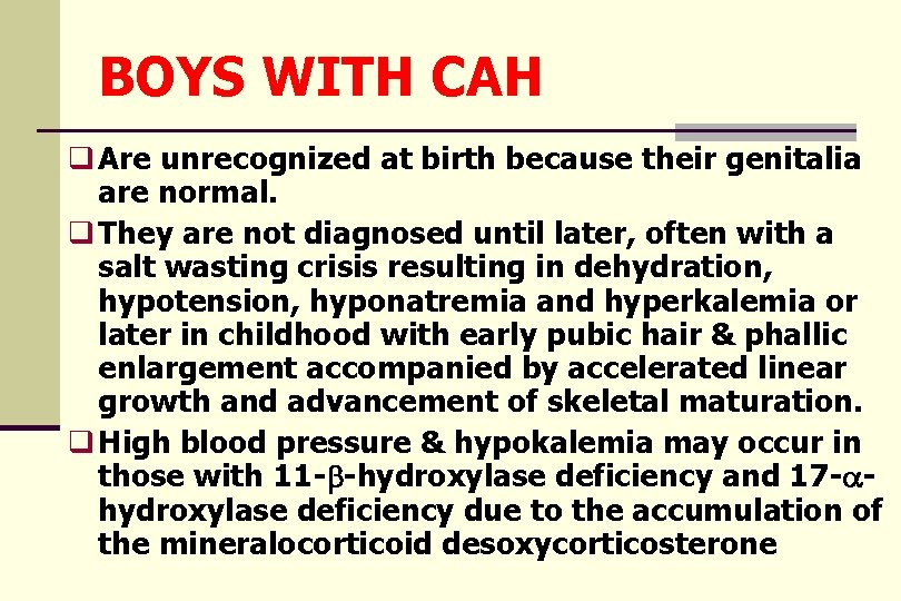 Congenital Adrenal Hyperplasia Dr Abdelaziz Elamin MD Ph
