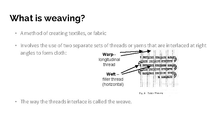 Weaving A textile art What is weaving A