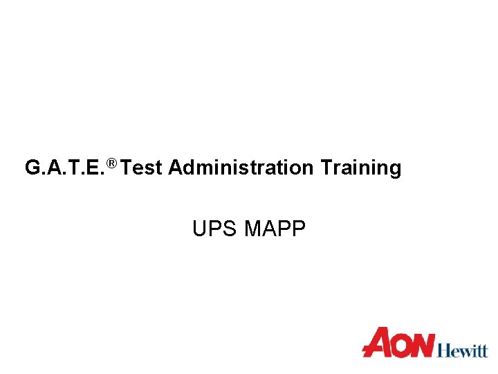 Applicant Profile G A T E Test Administration