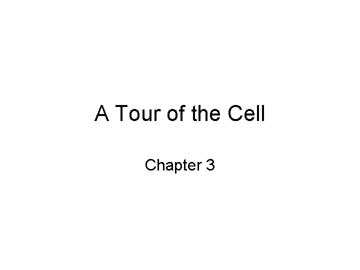 A Tour of the Cell Chapter 3 Answer