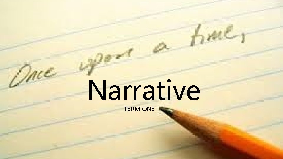 Narrative TERM ONE LEARNING INTENTION LI I WILL