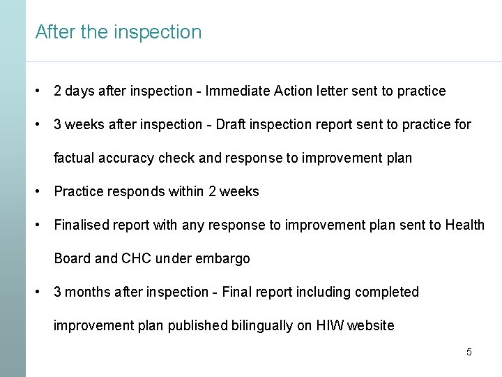 HIW Dental Inspections Nia Roberts Primary Care Manager