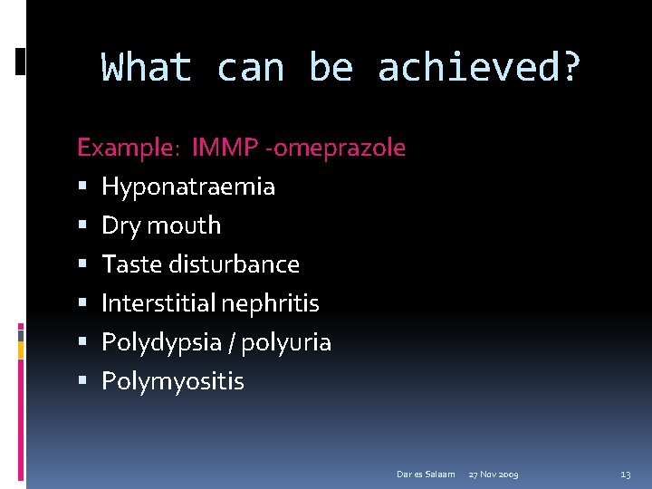 David Coulter IDENTIFYING EARLY SIGNALS Dar es Salaam