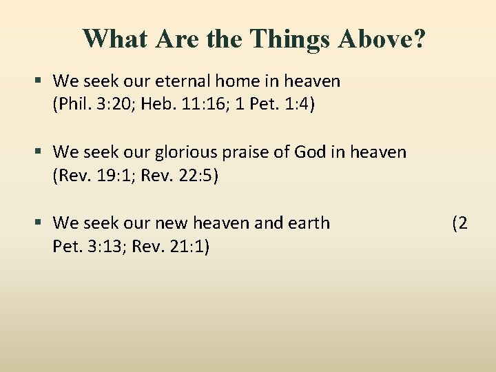 Seek the Things That Are Above Colossians 3