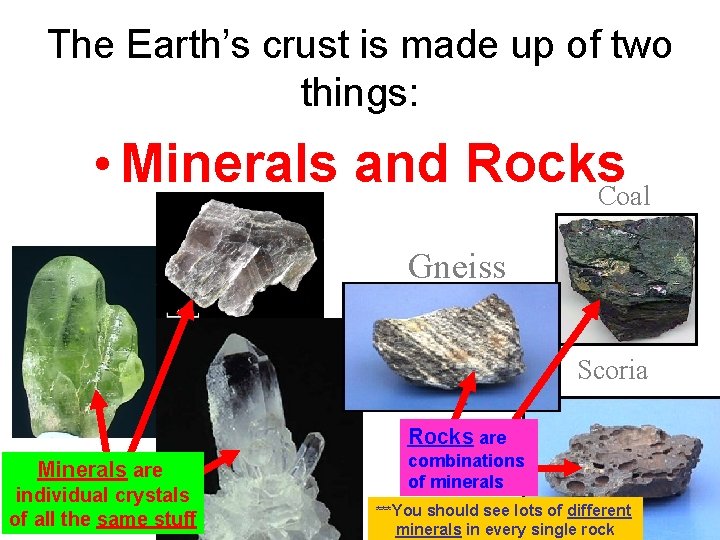 Mineral Formation The Earths crust is made up