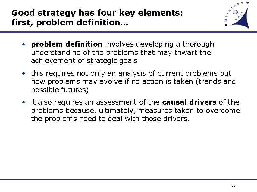 Prime Ministers Strategy Unit STRATEGY STRATEGIC THINKING AND