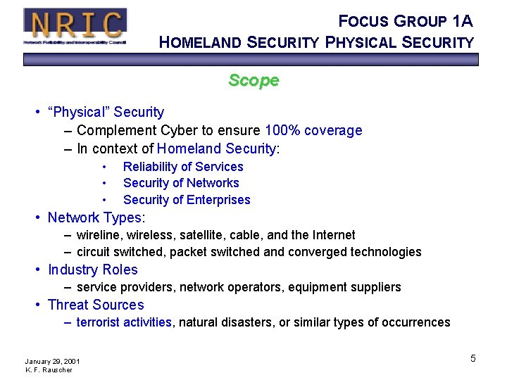 Federal Communications Commission Network Reliability and ...