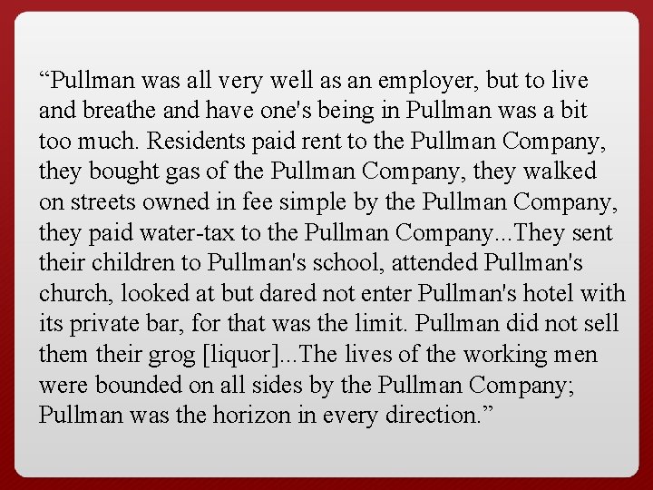 The Pullman Strike Chicago 1894 Pullman Palace Car