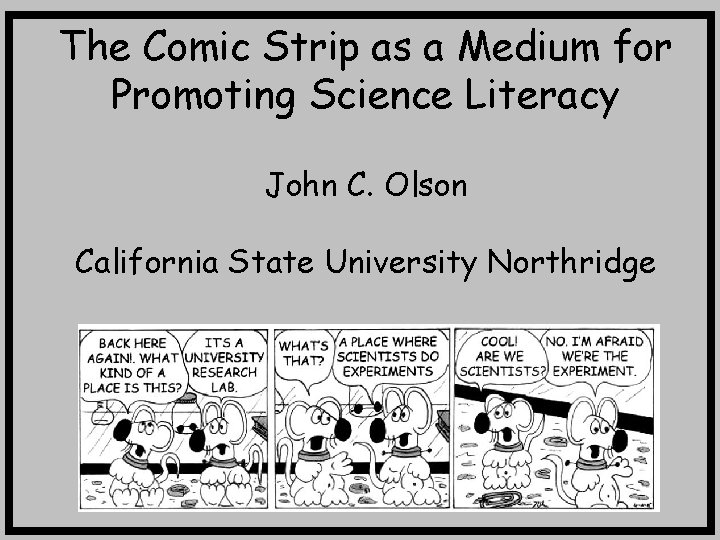 The Comic Strip as a Medium for Promoting
