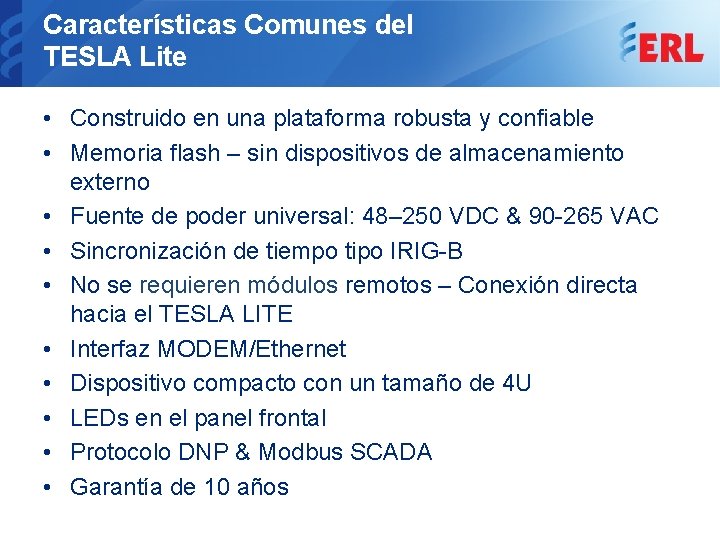 TESLA LITE Registrador de Sistemas de Potencia ERLPhase
