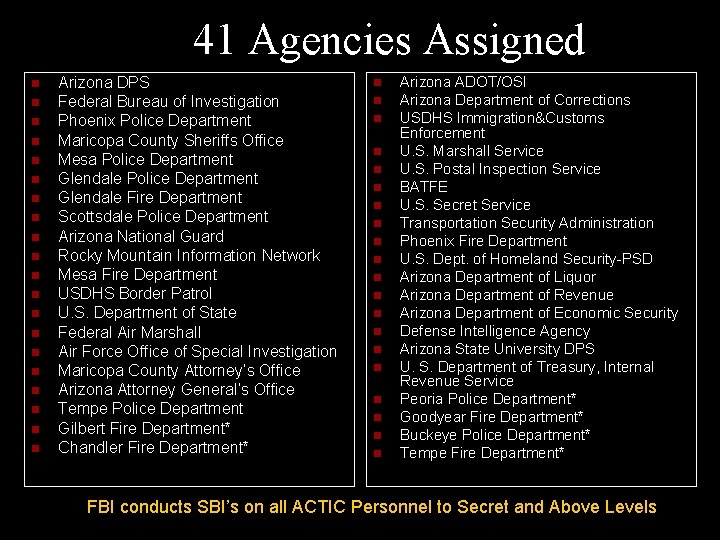 Arizona Counter Terrorism Information Center VICTORY THROUGH COOPERATION