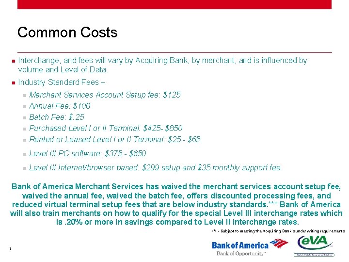 Visa Acceptance and Enablement Bank of America Merchant