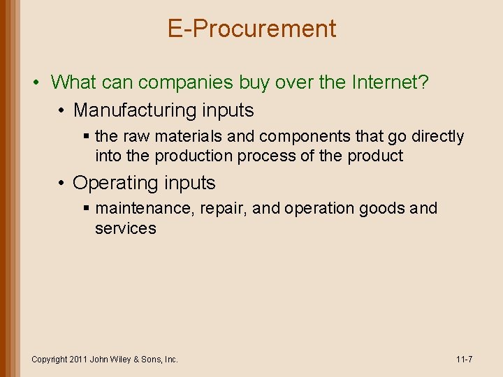 Chapter 11 Global Supply Chain Procurement and Distribution