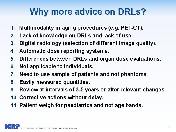 Diagnostic reference levels in Medical Imaging Concept and