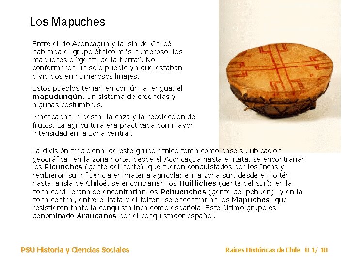 Races Histrica s de Chile 1 PSU Historia