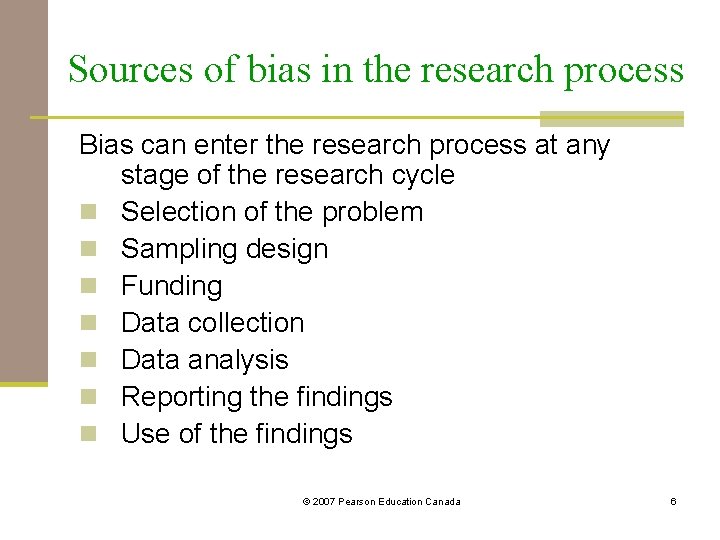 Chapter Ten Research Bias Winston Jackson and Norine
