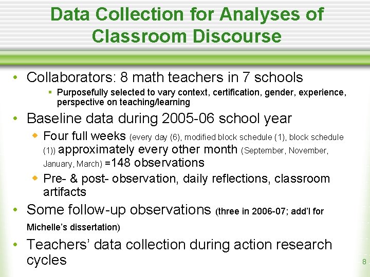 Multiple Methods for Analyzing Mathematics Classroom Discourse NCTM