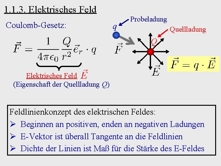 1 Elektrostatik 1 1 Elektrische Ladungen und elektrische