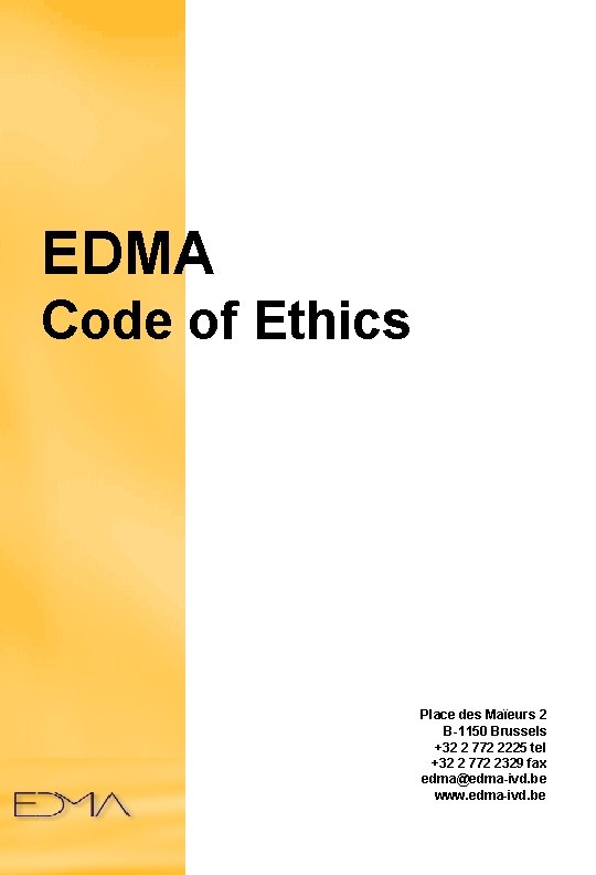 EDMA Code of Ethics Place des Maeurs 2