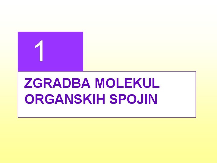1 ZGRADBA MOLEKUL ORGANSKIH SPOJIN Wohlerjeva sinteza senine