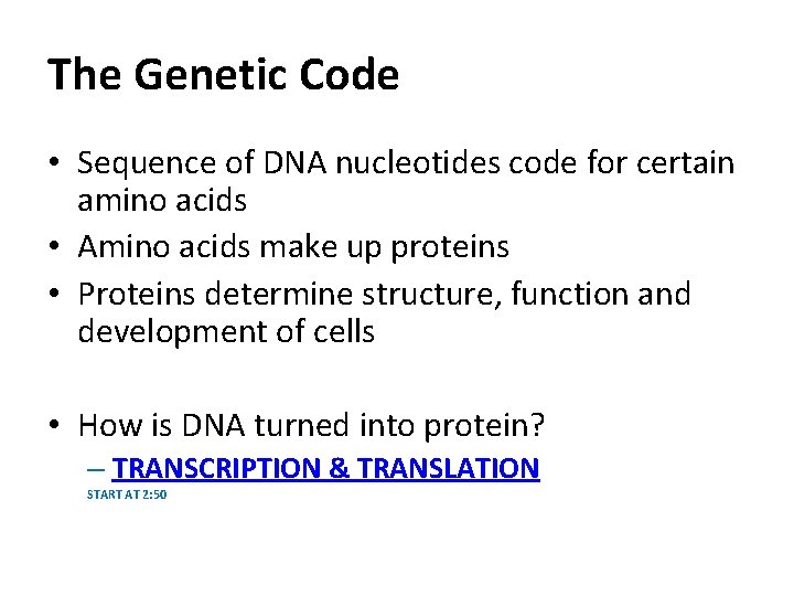 PART 3 PROTEIN SYNTHESIS AND GENE EXPRESSION Remember