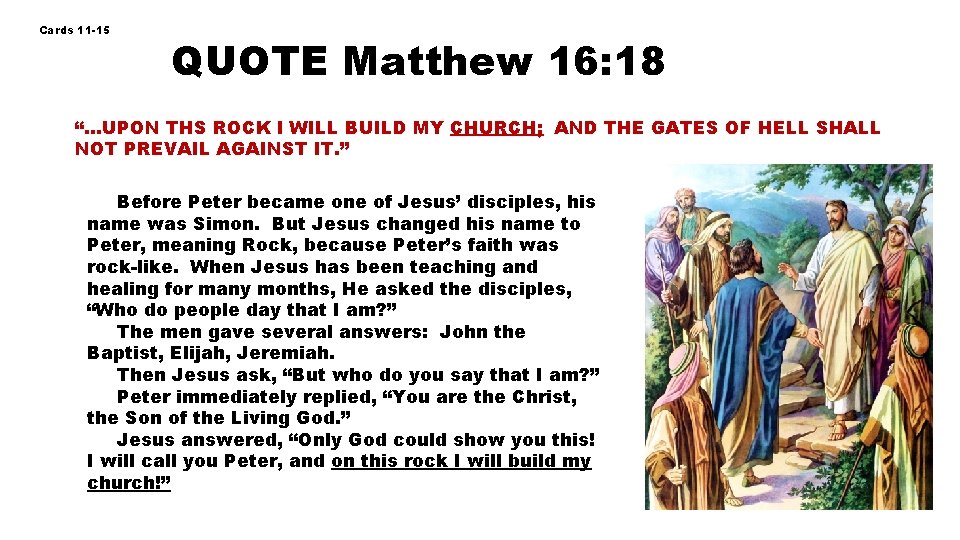 Cards 11 15 QUOTE Matthew 16 18 UPON