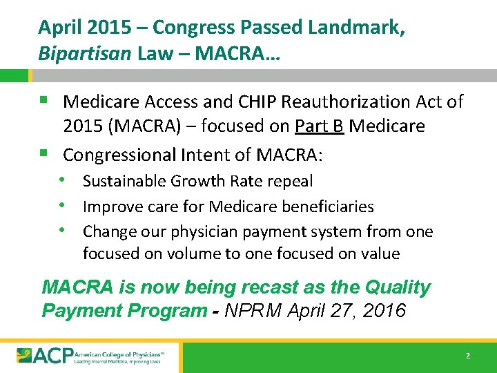 Making Sense of MACRAs Alphabet Soup What does