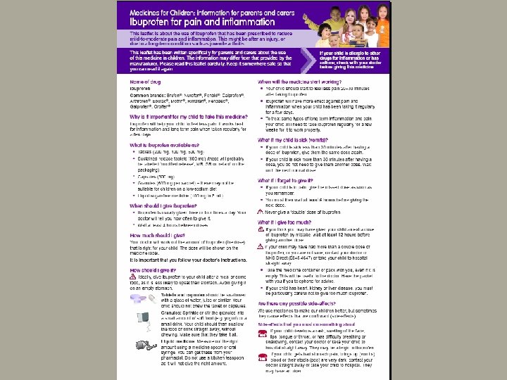 Medicines for Children Information for Parents and Carers
