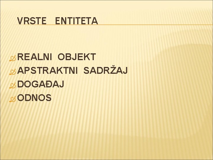 ENTITET Baze podataka MS Access 2003 TO JE