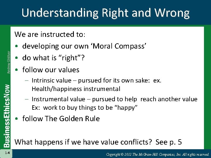 Chapter 1 Understanding Ethics 1 Mc GrawHill Copyright