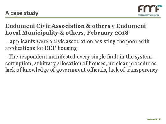 RDP Housing and the PreEmptive Clause A rights