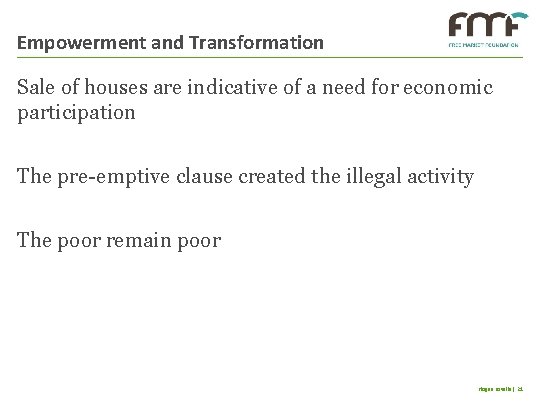 RDP Housing and the PreEmptive Clause A rights