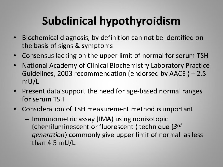 Subclinical Thyroid Disease Where Are We Now Dr